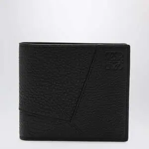 Loewe Grained Leather Puzzle Bi-fold Wallet - Black