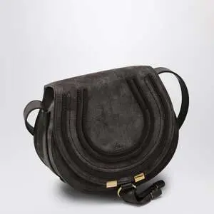 Chloé Marcie Saddle Bag In Suede - Brown