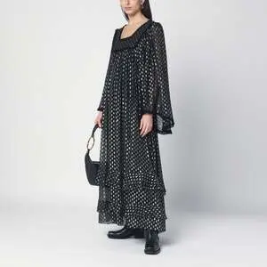 Chloé Maxi Dress With Polka Dot Jacquard And Ruffles