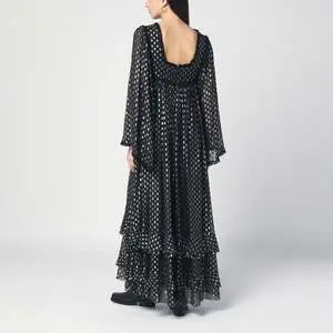 Chloé Maxi Dress With Polka Dot Jacquard And Ruffles