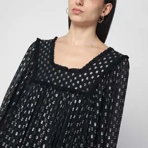 Chloé Maxi Dress With Polka Dot Jacquard And Ruffles