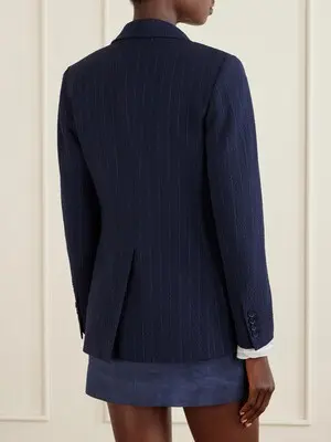 Max Mara Pinstriped Wool-blend Seersucker Blazer
