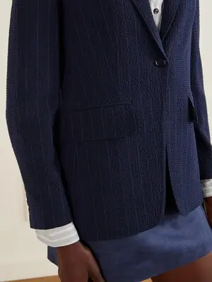 Max Mara Pinstriped Wool-blend Seersucker Blazer