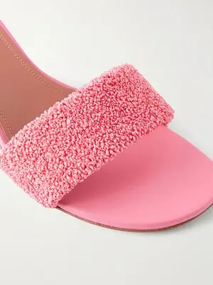 Amina Muaddi Andreea 45 Raffia Mules - Pink