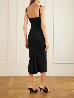 Givenchy Draped Cady Midi Dress - Black
