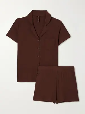 SKIMS Soft Lounge Ribbed Modal-blend Pajama Set - Brown
