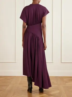 Rabanne Draped Stretch-jersey Maxi Dress - Purple