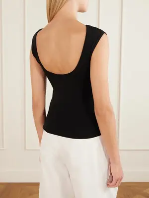 ST. AGNI Ballerina Organic Cotton-jersey Top - Black