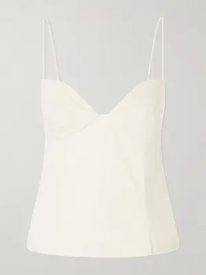 ST. AGNI Studio Stretch Cotton-blend Poplin Camisole