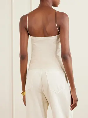 ST. AGNI Studio Stretch Cotton-blend Poplin Camisole