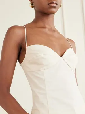 ST. AGNI Studio Stretch Cotton-blend Poplin Camisole
