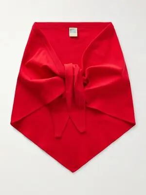 FLORE FLORE Frayed Organic Cotton Scarf - Red