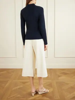 LISA YANG Agata Ribbed Cashmere Cardigan - Blue