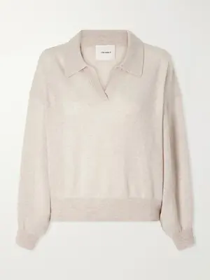 LISA YANG Katriel Cashmere Polo Sweater - Neutrals