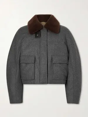 Brunello Cucinelli Shearling-trimmed Padded Wool And Cashmere-blend Down Jacket