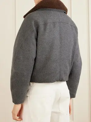 Brunello Cucinelli Shearling-trimmed Padded Wool And Cashmere-blend Down Jacket