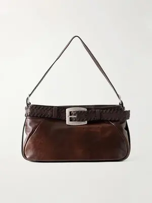 Staud Brooklyn Belted Leather Shoulder Bag - Brown