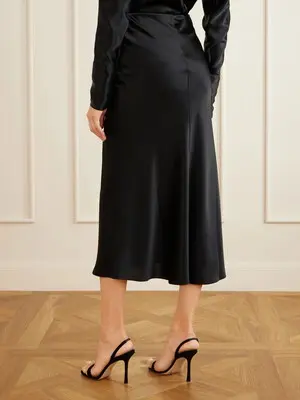 Galvan Valletta Satin Midi Skirt