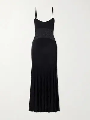 Galvan Belladonna Ribbed-knit Gown