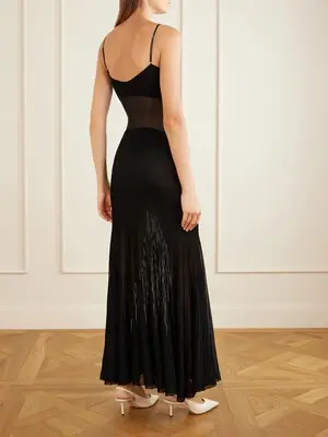 Galvan Belladonna Ribbed-knit Gown