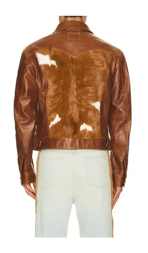 AUSTIN POST Leather Trucker Jacket