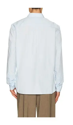 Lacoste Regular Fit Stretch Poplin Shirt In Light Blue In Blue