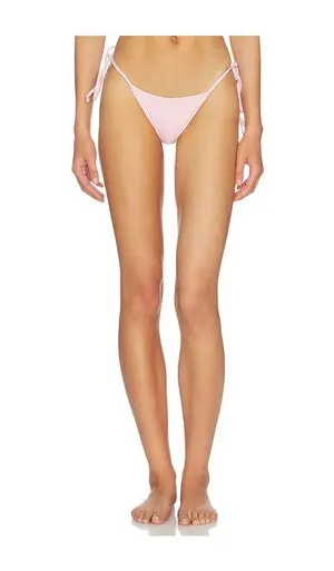 Frankies Bikinis X Paige Lorenze Divine Ribbed Bikini Bottom In Blush - Blushing