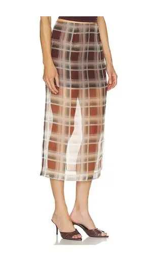 FRAME The Plaid Organza Skirt In Multi