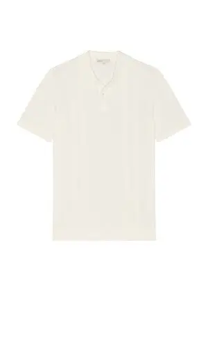 Onia Silk Ribbed Knit Polo Shirt - Ivory
