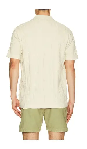 CRITICAL SLIDE Rails Knit Polo In Cream