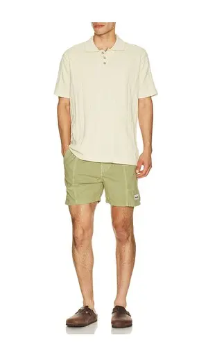 CRITICAL SLIDE Rails Knit Polo In Cream