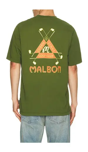 MALBON Bermuda Trinity Tee In Green - Chive