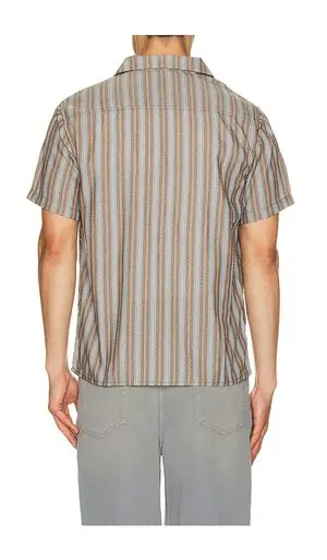 RHYTHM Vacation Stripe Shirt In Brown