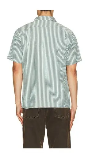 RHYTHM Seersucker Stripe Shirt In Green