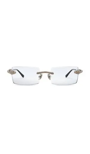 JAMES ORO Serpent Authentic Glasses In White - Clear Silver