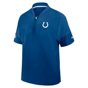 Nike Indianapolis Colts Sideline Coach Nfl 1/2-zip Short-sleeve Hooded Jacket - Blue