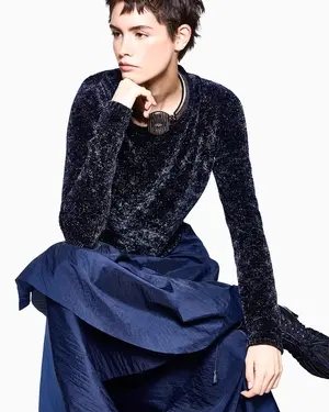 Giorgio Armani Devoré Chenille And Cashmere Blend Slim-fit Sweater