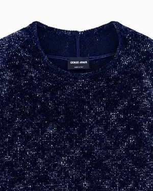 Giorgio Armani Devoré Chenille And Cashmere Blend Slim-fit Sweater