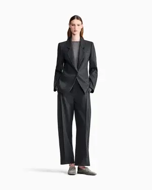 Giorgio Armani Sweater Seamless Cashmere Round Neck Long Sleeve - Grey