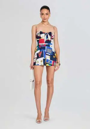SEROYA Laurell Romper With Bow Detail - Regatta