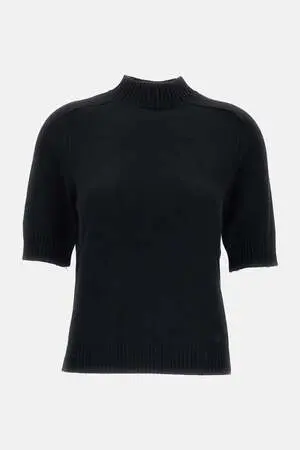 Loulou De Saison Ruth Cashmere Short-sleeve Knit Top - Nero