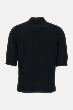 Loulou De Saison Ruth Cashmere Short-sleeve Knit Top - Nero
