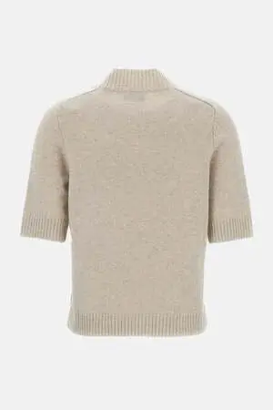 Loulou De Saison Ruth Short-sleeve Cashmere Sweater - Beige