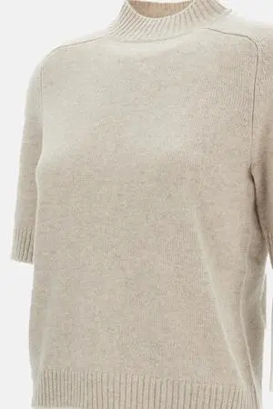 Loulou De Saison Ruth Short-sleeve Cashmere Sweater - Beige