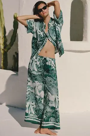 CELANDINE Linen Wide-leg Pants