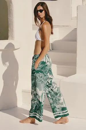 CELANDINE Linen Wide-leg Pants