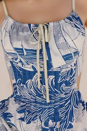 CELANDINE Lace-up Open-back Dress