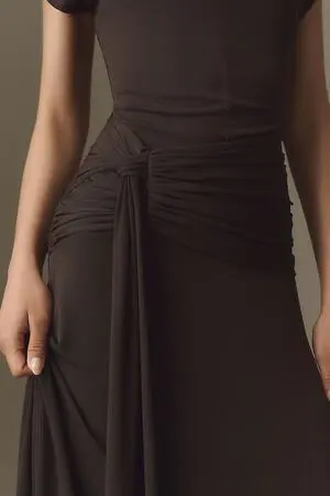 SIEMPRE Tie-skirt Jersey Maxi Dress