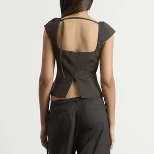 ST. AGNI Wool Cap Sleeve Top