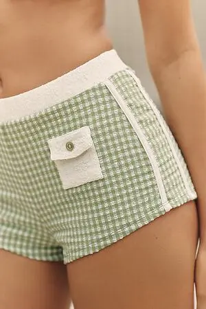 DIPPIN DAISY'S Chez Shorts In Green Gingham